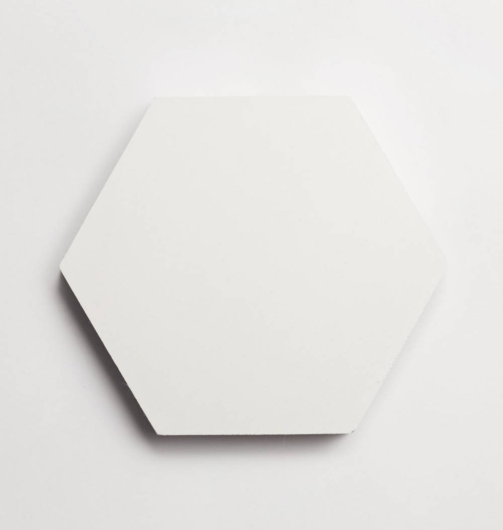white solid | 8" hex | concrete cement | clé tile