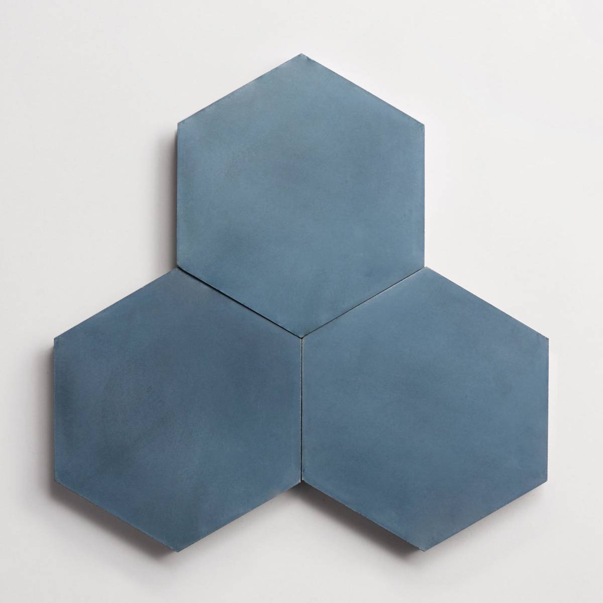 federal blue solid | 8" hex | concrete cement | clé tile