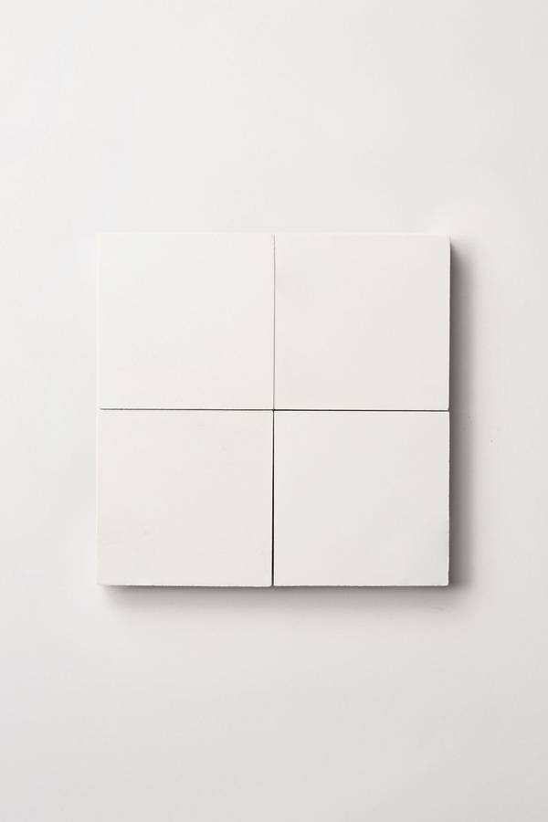 white solid | 4" square | concrete cement | clé tile