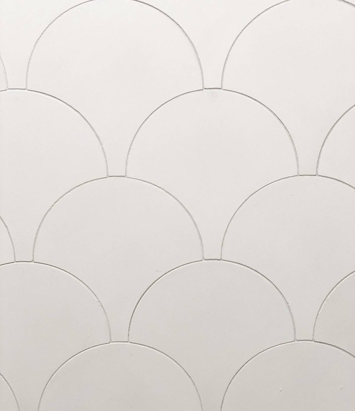 white solid scallop | concrete cement tile | clé tile