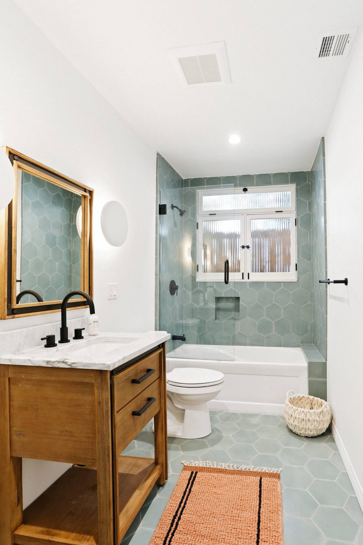 basil solid | 8" hex | concrete cement | clé tile