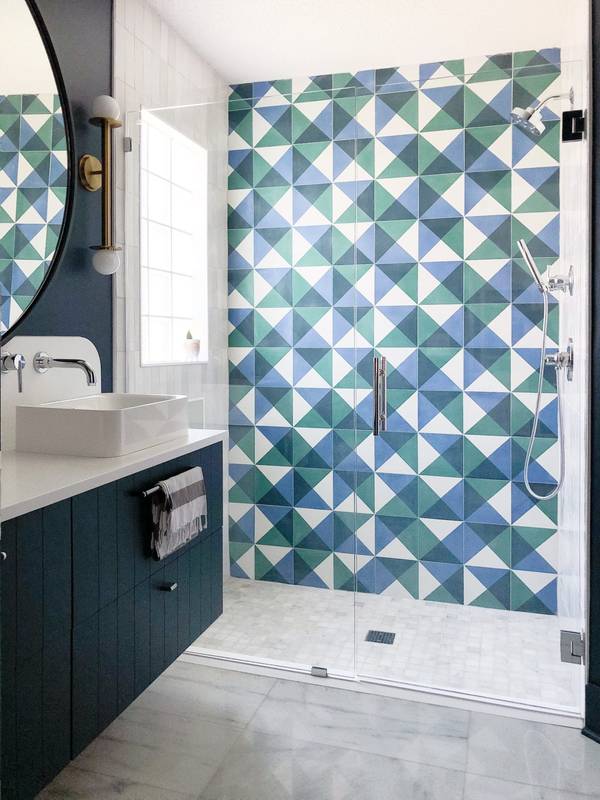 clé tile | concrete cement | criss cross | federal blue