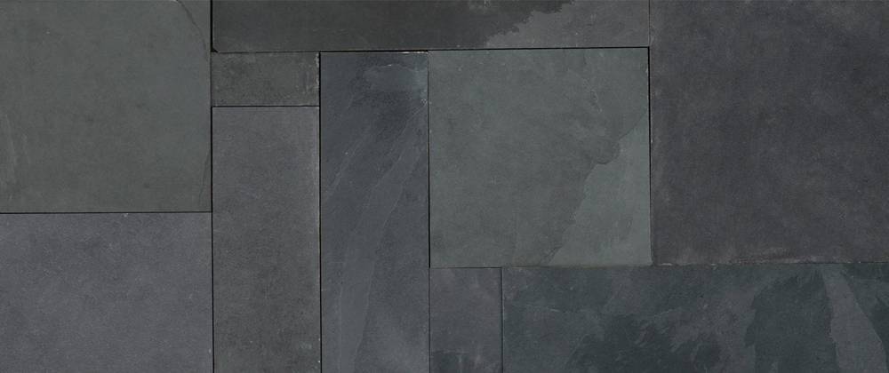 clé tile | natural stone | slate | square 12x12 | grey