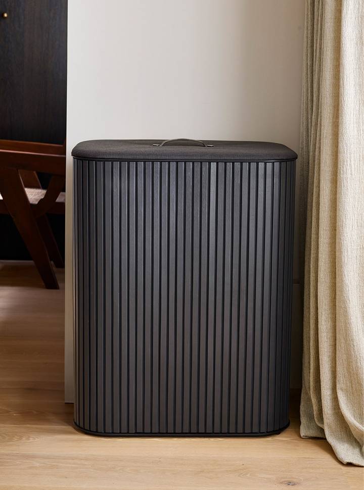 Luxury Triple Laundry Basket 90L in Black | Joseph Joseph UK