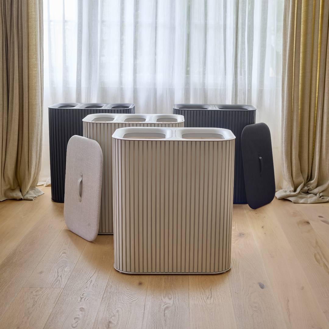 Luxury Triple Laundry Basket 90L in Ecru | Joseph Joseph UK