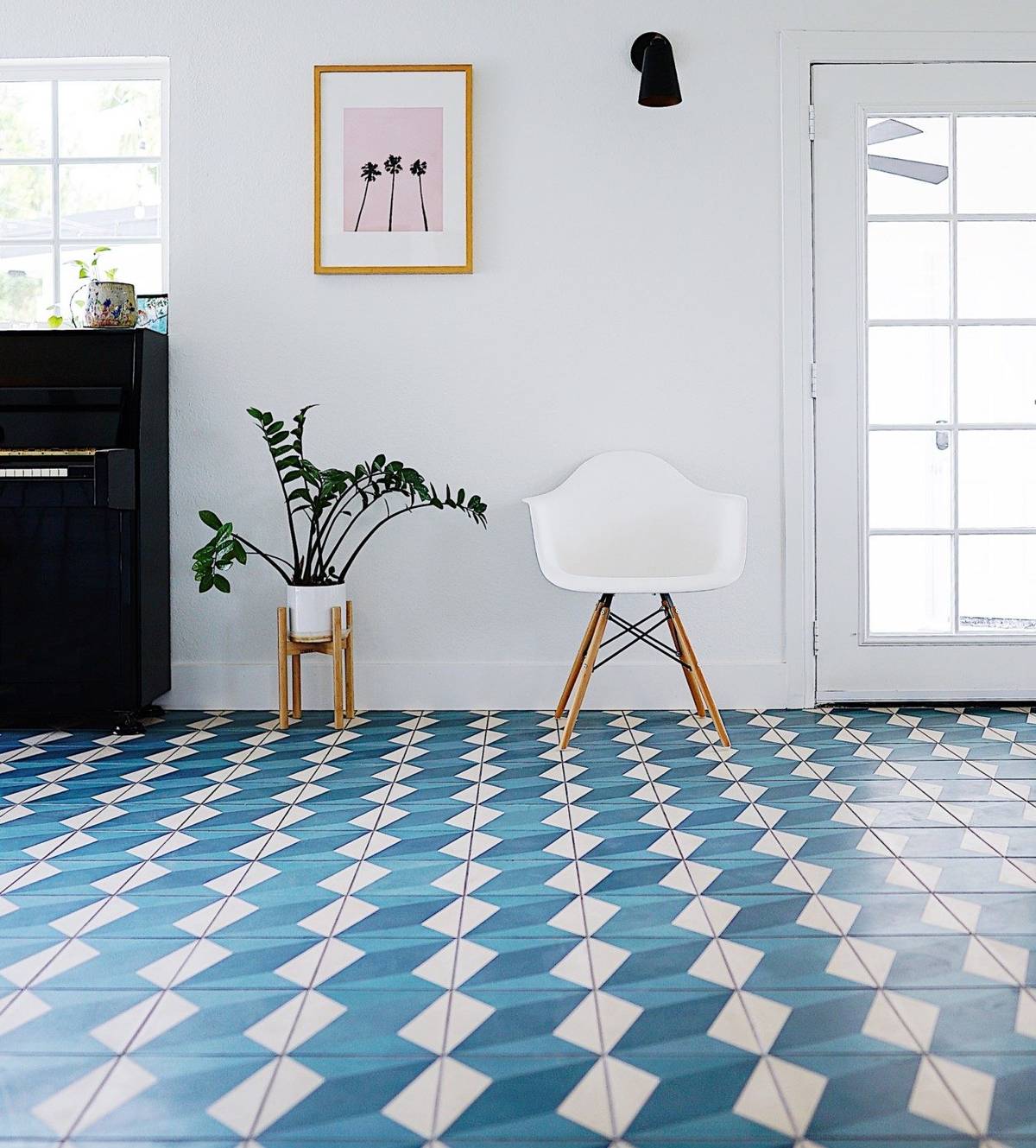 clé tile | cement | diamond twist | federal blue teal plaster