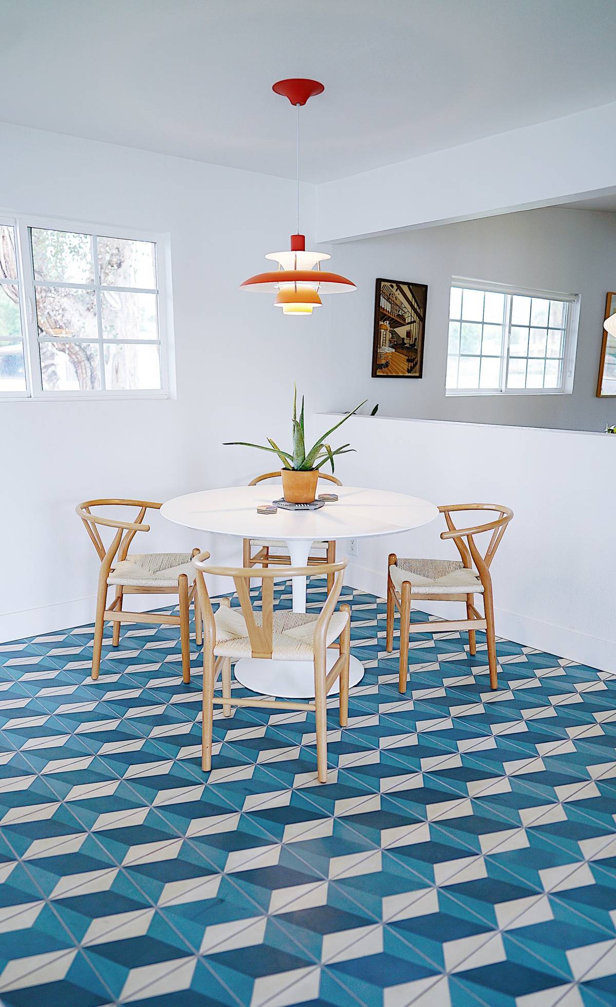 clé tile | cement | diamond twist | federal blue teal plaster