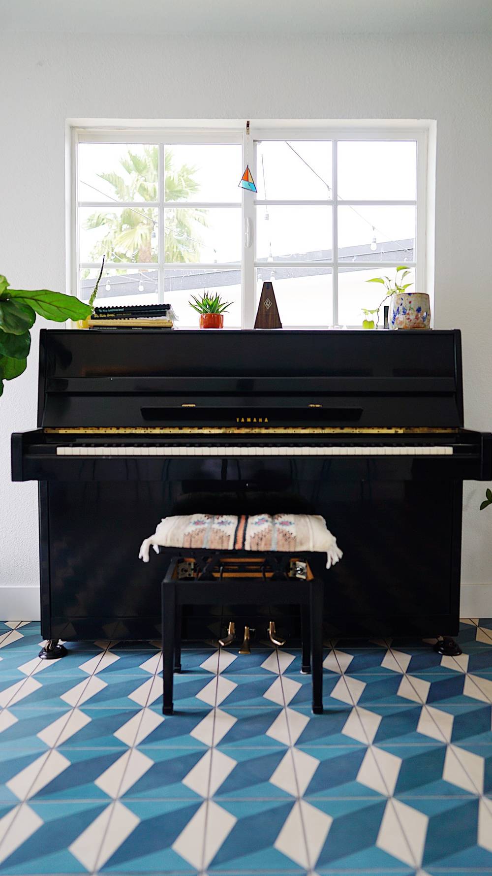 clé tile | cement | diamond twist | federal blue teal plaster