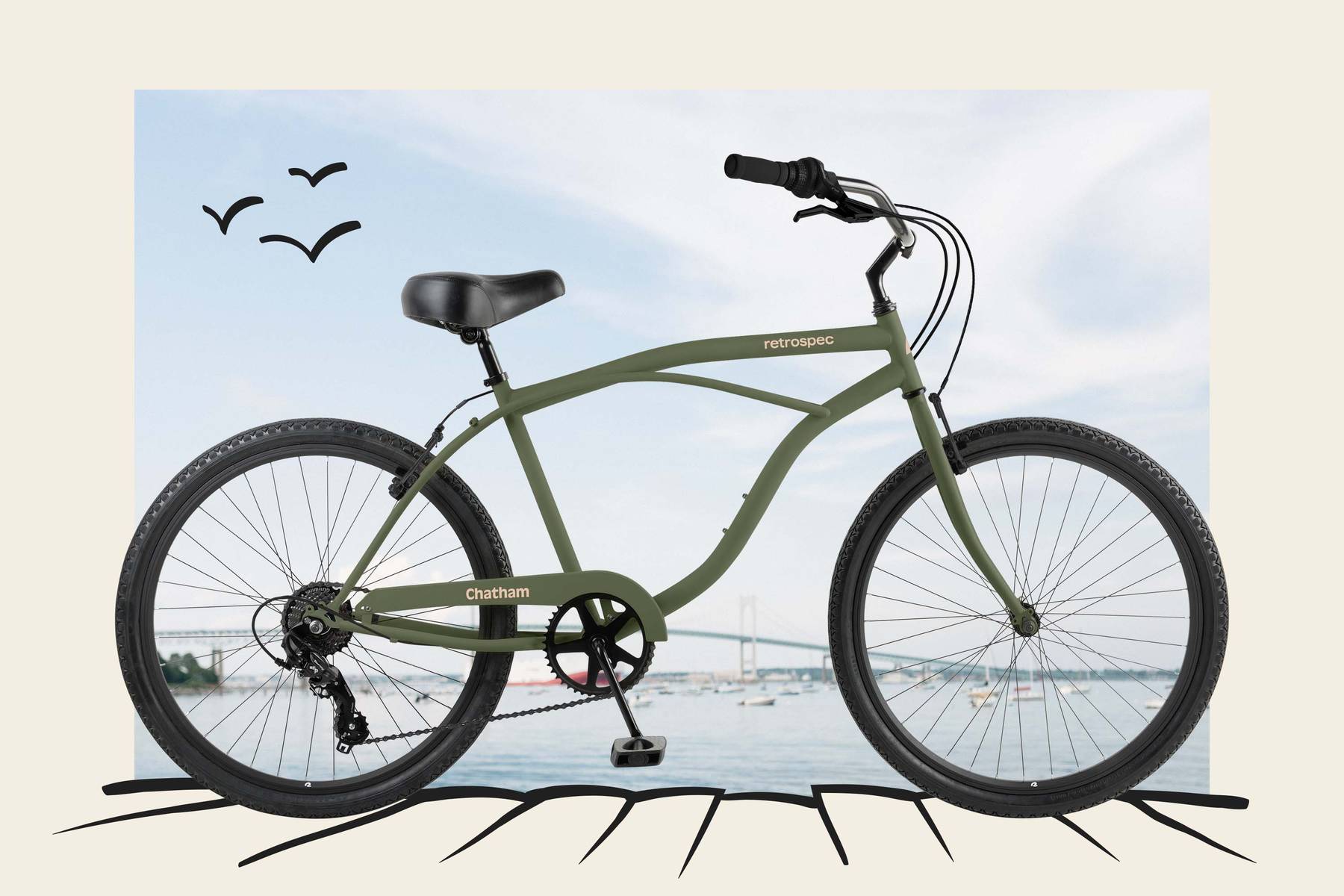 Chatham Beach Cruiser Bike - 7 Speed | Retrospec