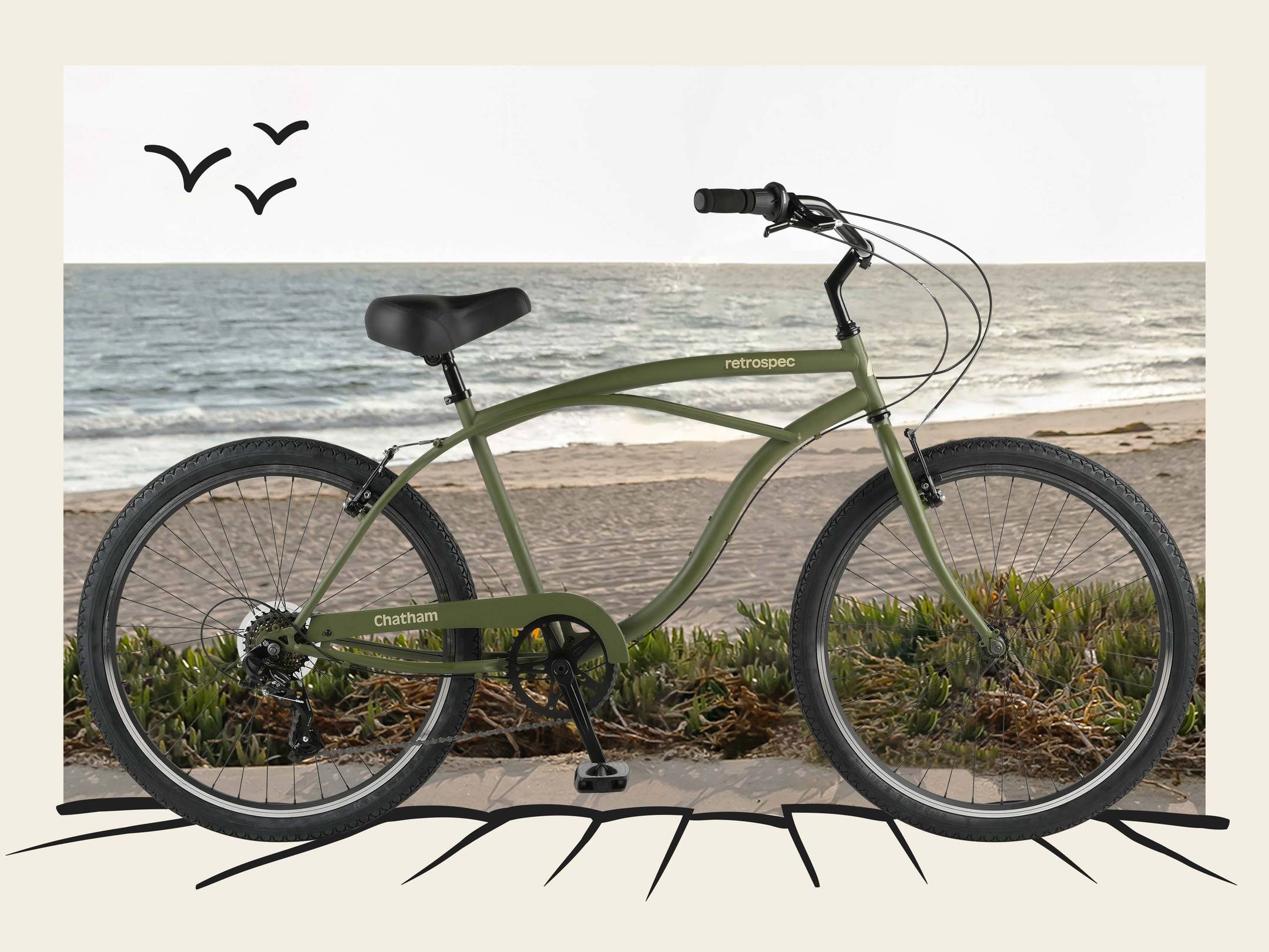 Chatham Beach Cruiser Bike - 7 Speed | Retrospec
