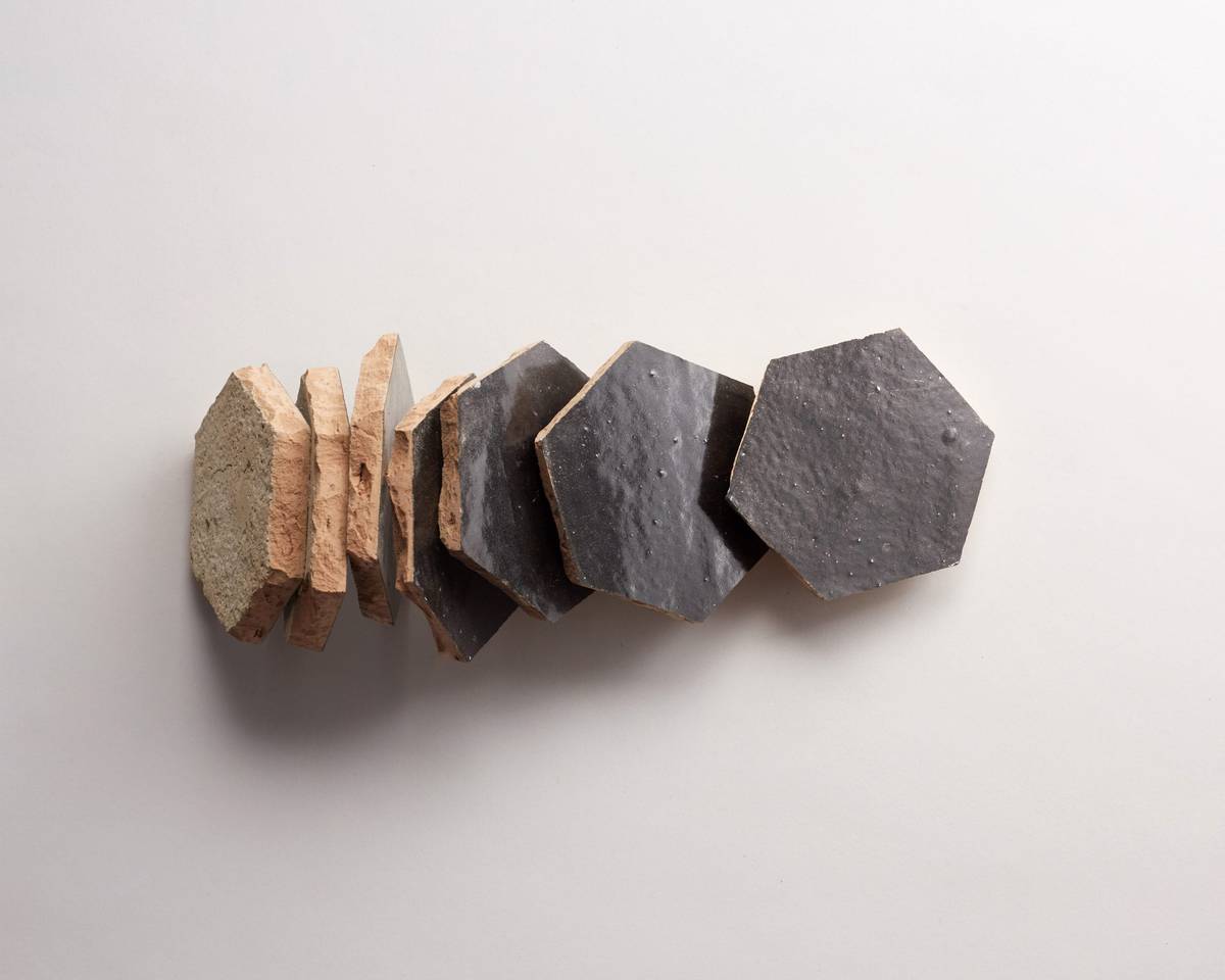 zellige tile | matte black | charred cedar hexagon | clé – clé tile