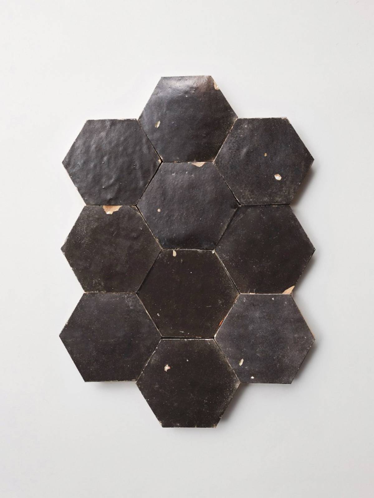 zellige tile | matte black | charred cedar hexagon | clé – clé tile