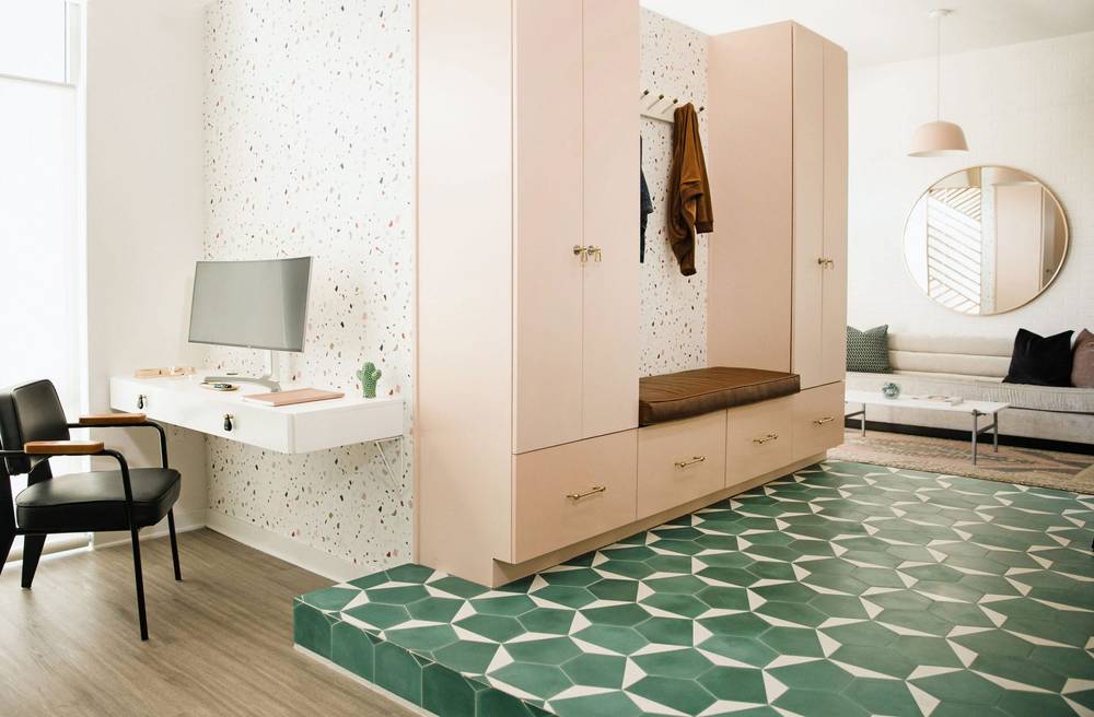 clé tile | concrete cement | hex clip | kelly white | hexagon