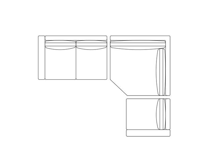 Daphne Corner Wedge Sectional (Deep Seat)