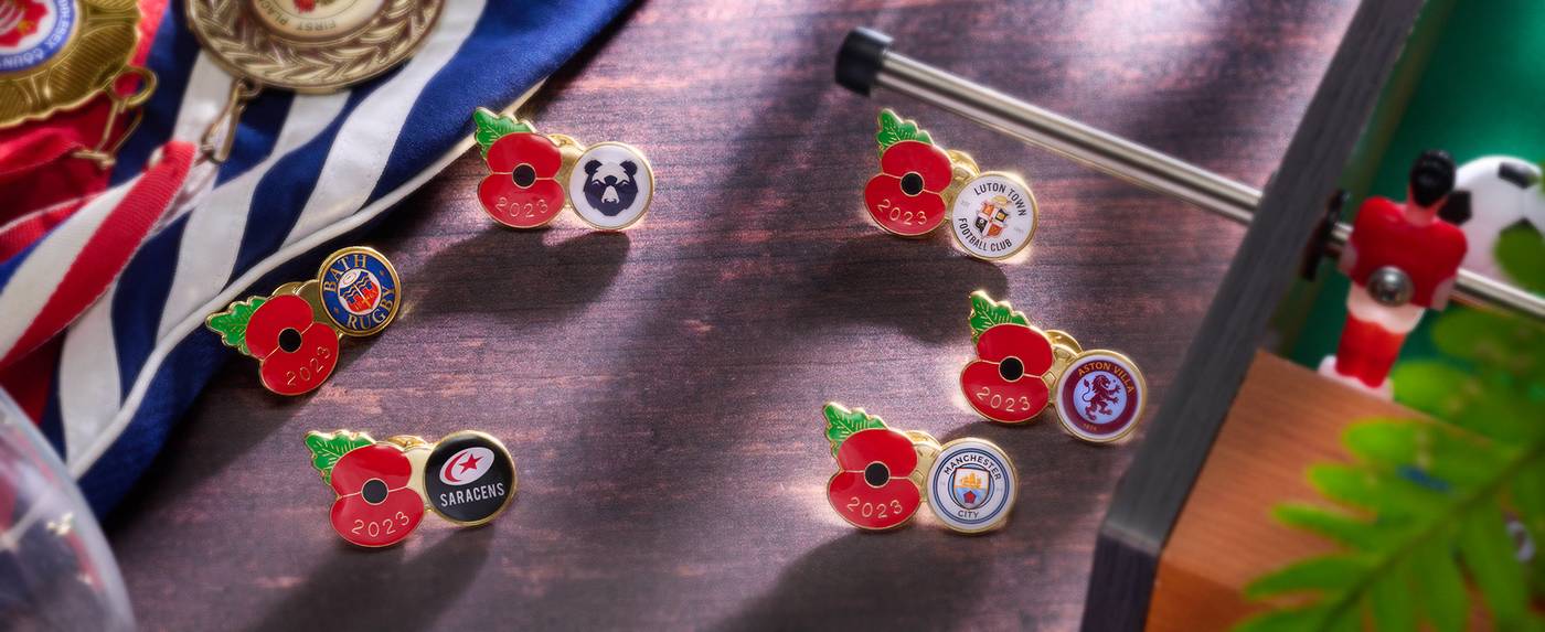 Premier League Football Pins | Charity Gifts | Poppy Shop UK