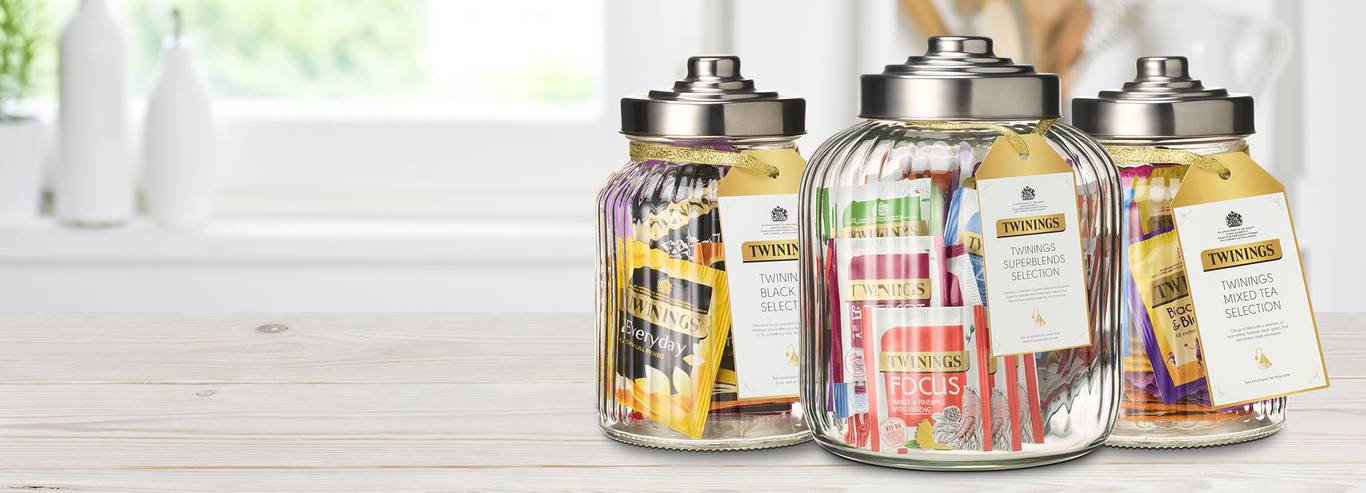 Tea Filled Gift Jars | Glass Reusable Storage Jars for Sugar, Coffee ...