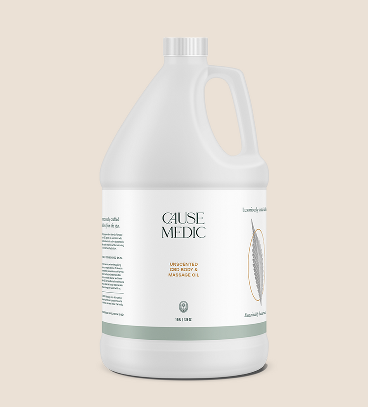 *UNSCENTED* CBD Body & Massage Oil (1 Gal) – CauseMedic