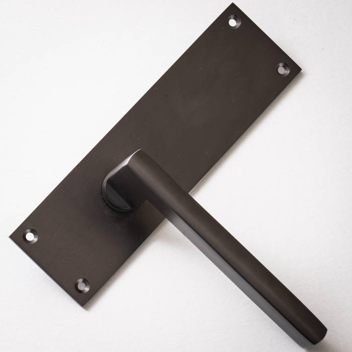 Matt Bronze Door Handles On Backplate - Suffolk Latch Company