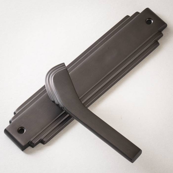 Matt Bronze Door Handles On Backplate - Suffolk Latch Company