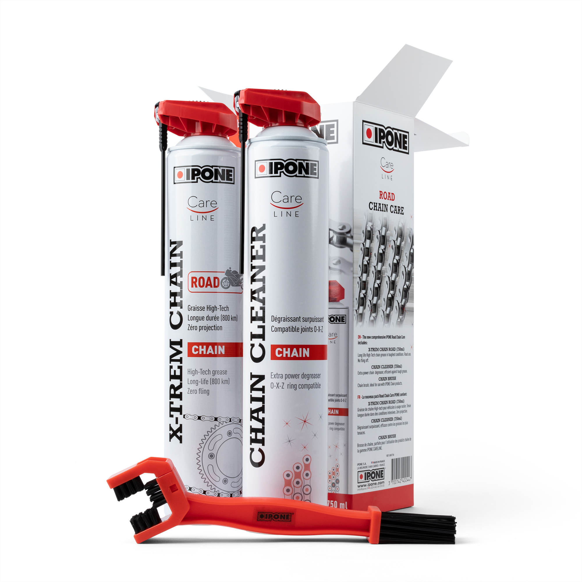 Degreaser 750ml + Road chain grease 750ml + Chain brush ROAD CHAIN PACK ...