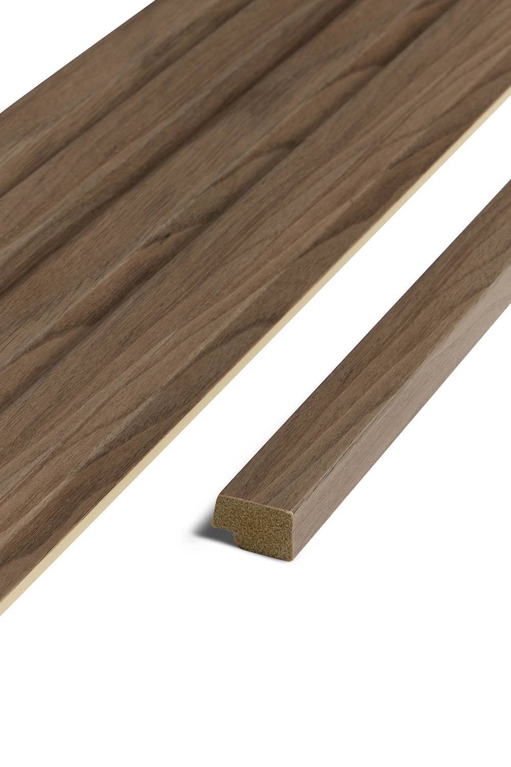 SlatWall Waterproof Walnut Wood Effect End Cap | Naturewall