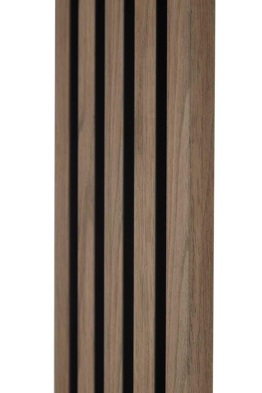 SlatWall Waterproof Walnut and Black Wood Effect End Cap