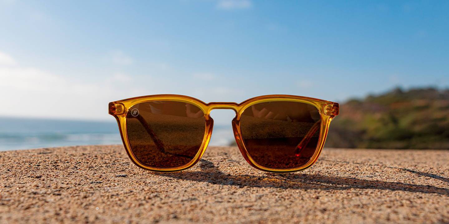 Amber Coast Polarized Sunglasses - Gloss Crystal Tan Frame & Amber Lens