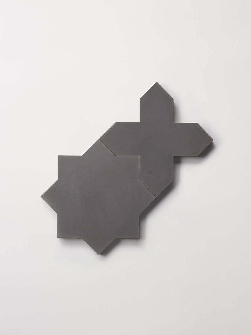 clé cement | pavimenti | charcoal | casablanca star & cross – clé tile