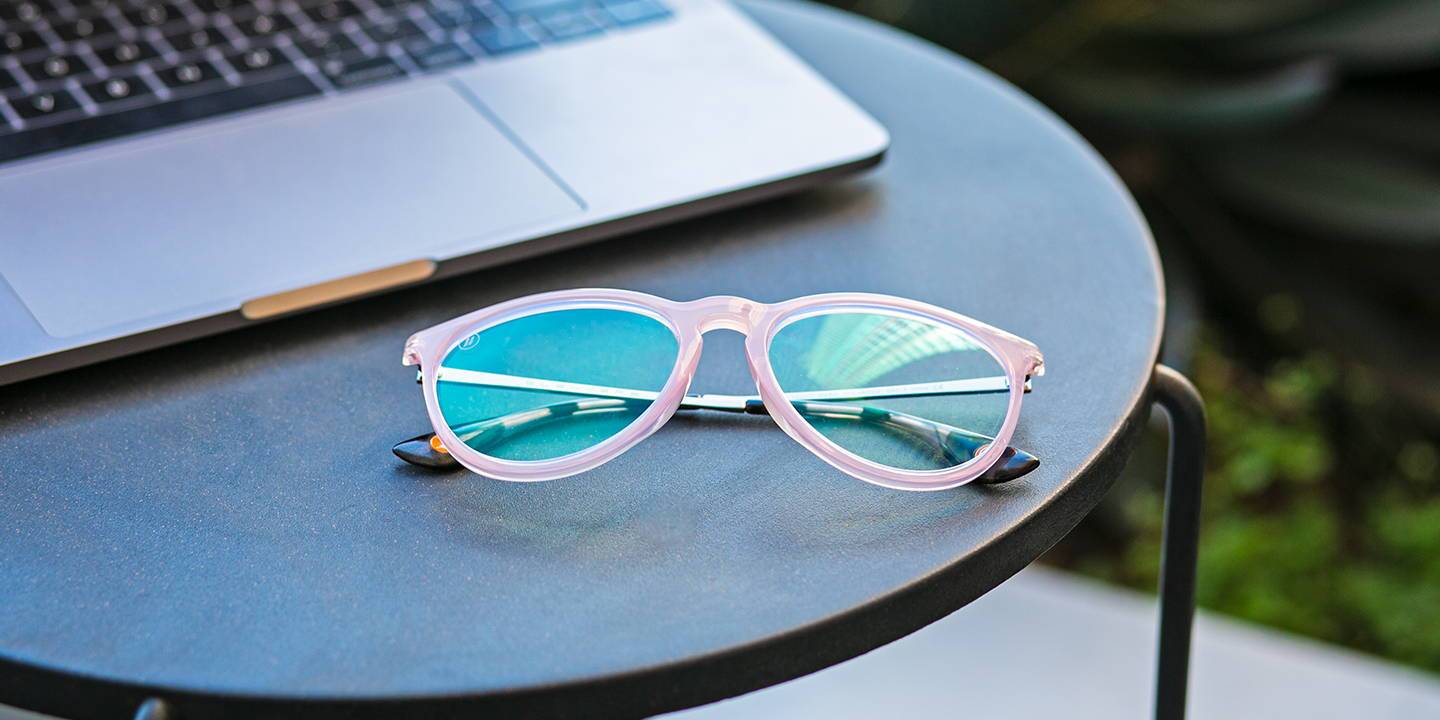 Digital Diva Blue Light Glasses - Light Pink Round Frame & Clear Blue ...