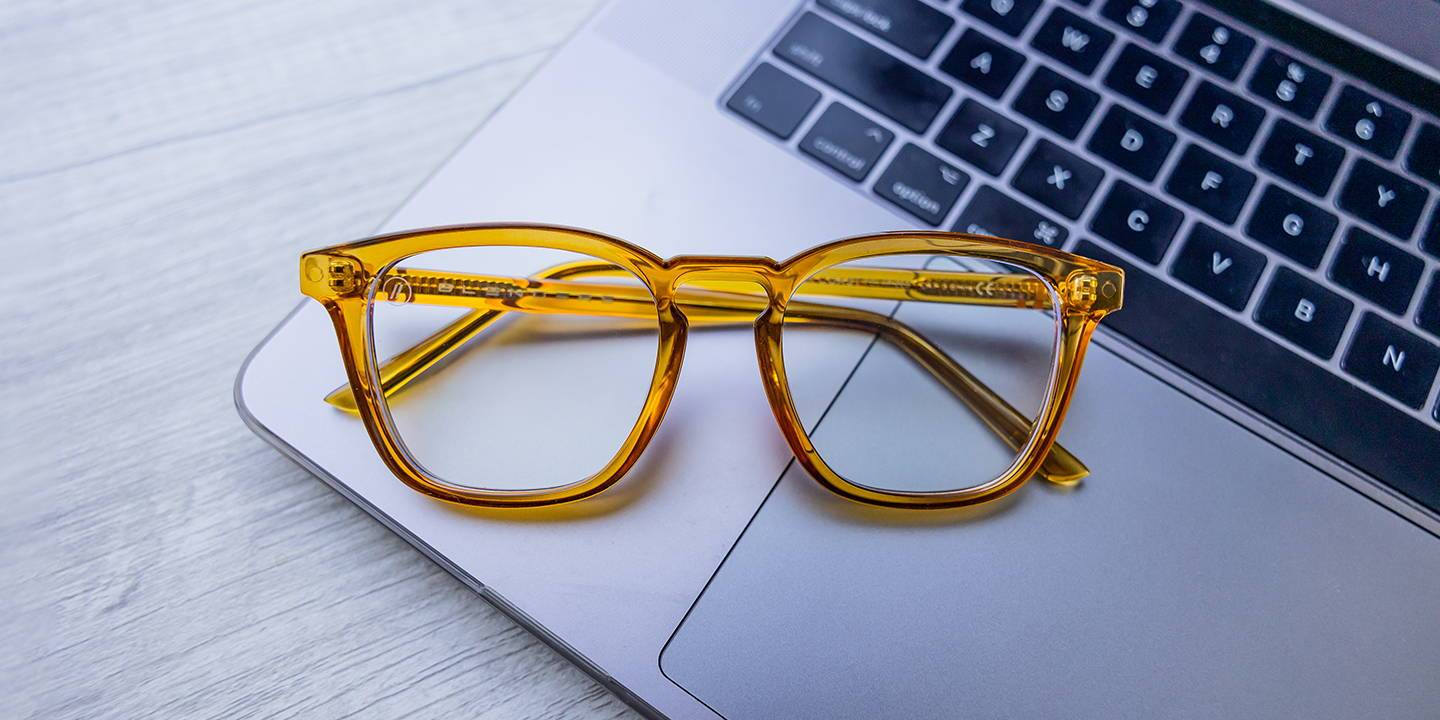 Amber Coast Blue Light Glasses - Crystal Tan Square Frame & Clear Blue ...