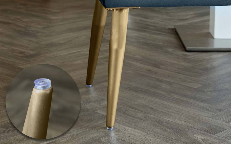 Mellow 3 Seater Velvet & Brass Dining Bench Without Backrest | Danetti