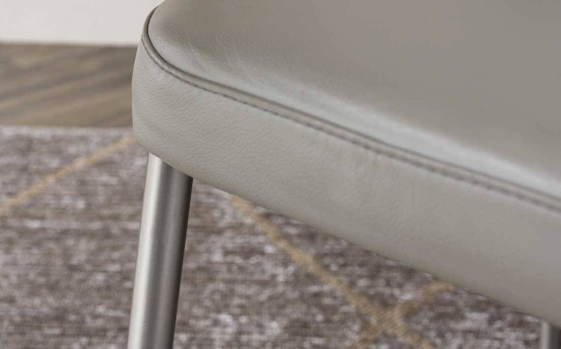 Deco Grey Leather Dining Chairs - Set of Two – Danetti