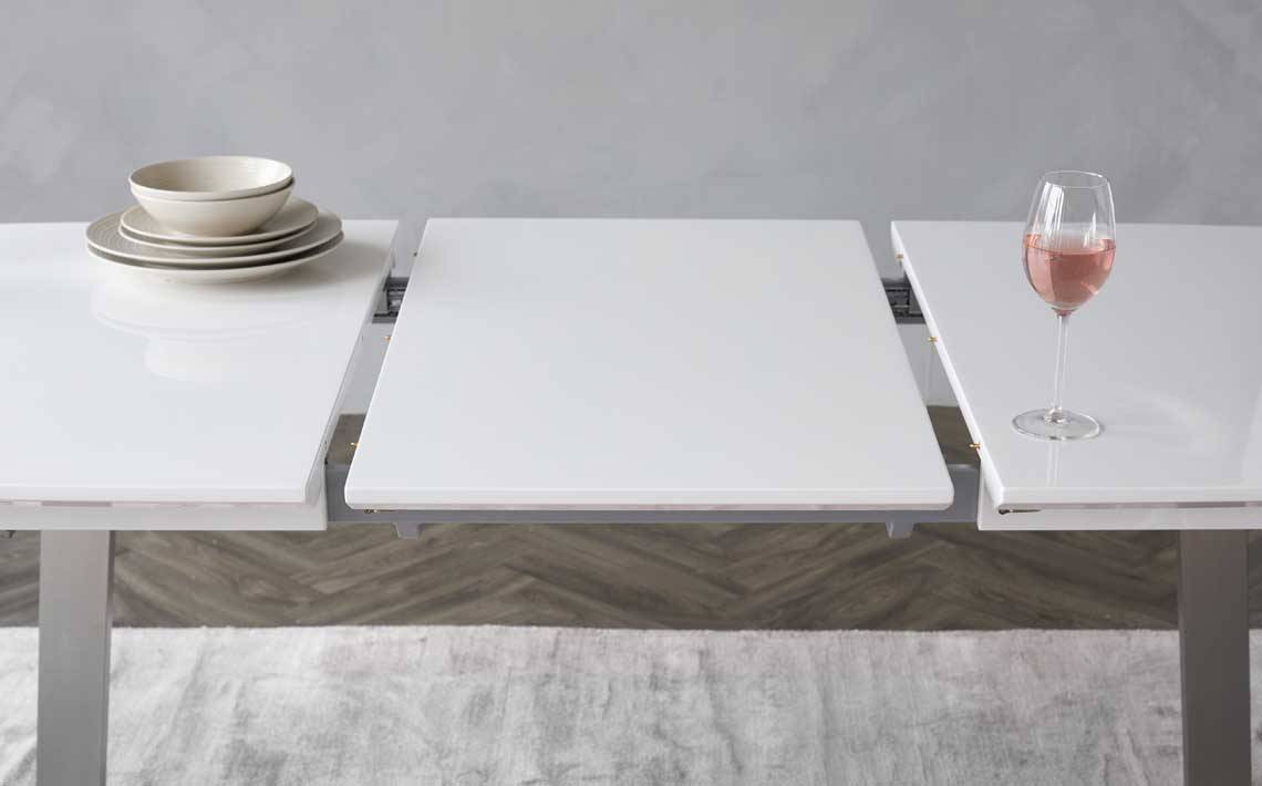 Assi White Gloss Extending 6 to 8 Seater Dining Table by Danetti