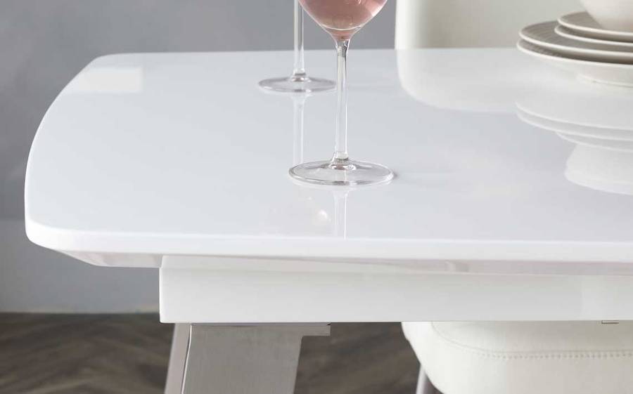Assi White Gloss Extending 6 to 8 Seater Dining Table by Danetti