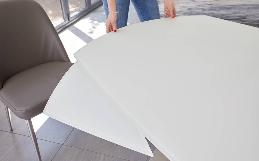 White Extending Dining Table Rotating Extending Table – Danetti