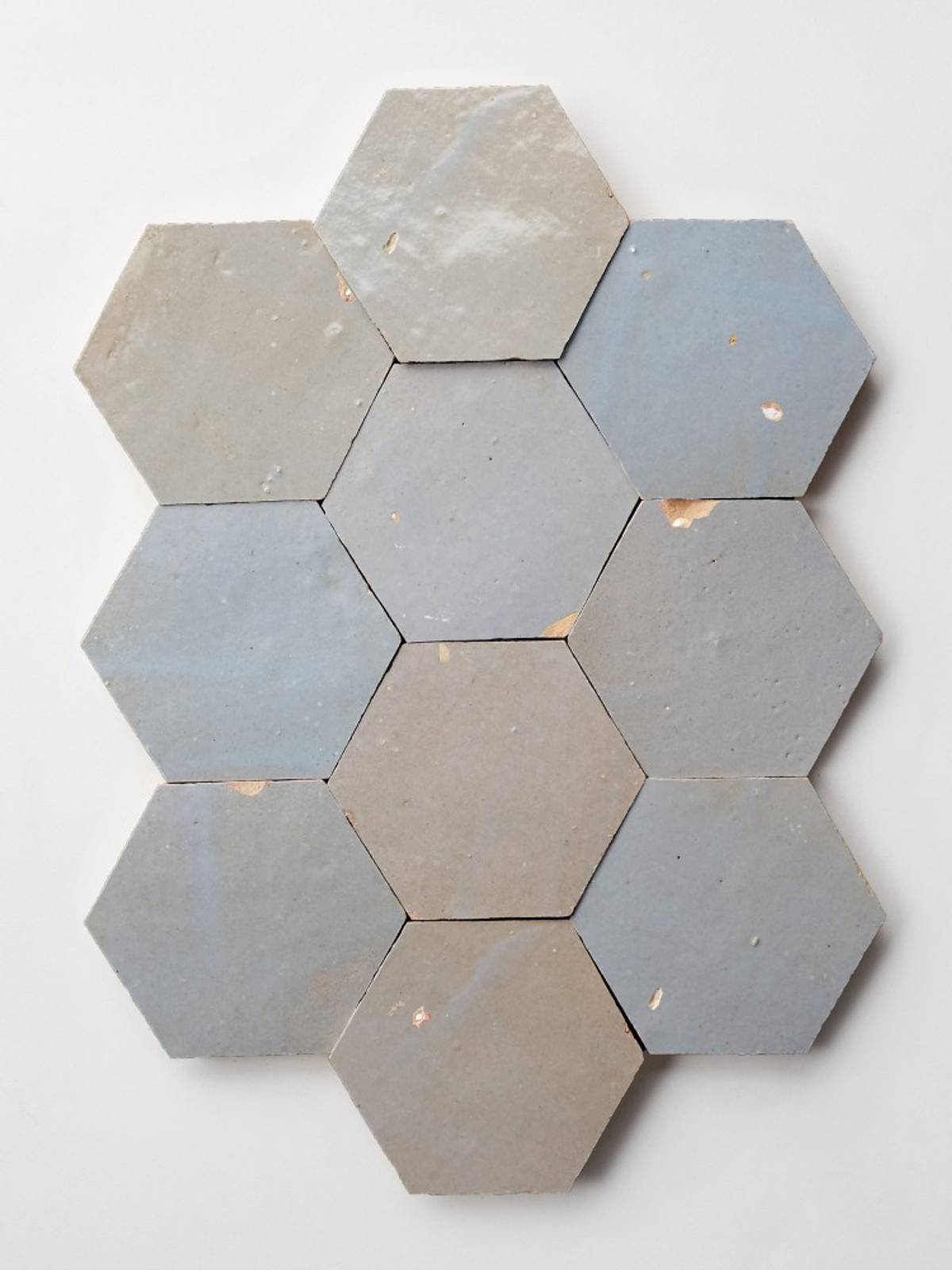 light blue zellige tile | shattered pearl hexagon | clé – clé tile