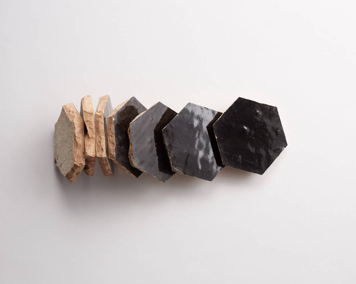 dark zellige tile | scribe's ink black hexagon | clé – clé tile