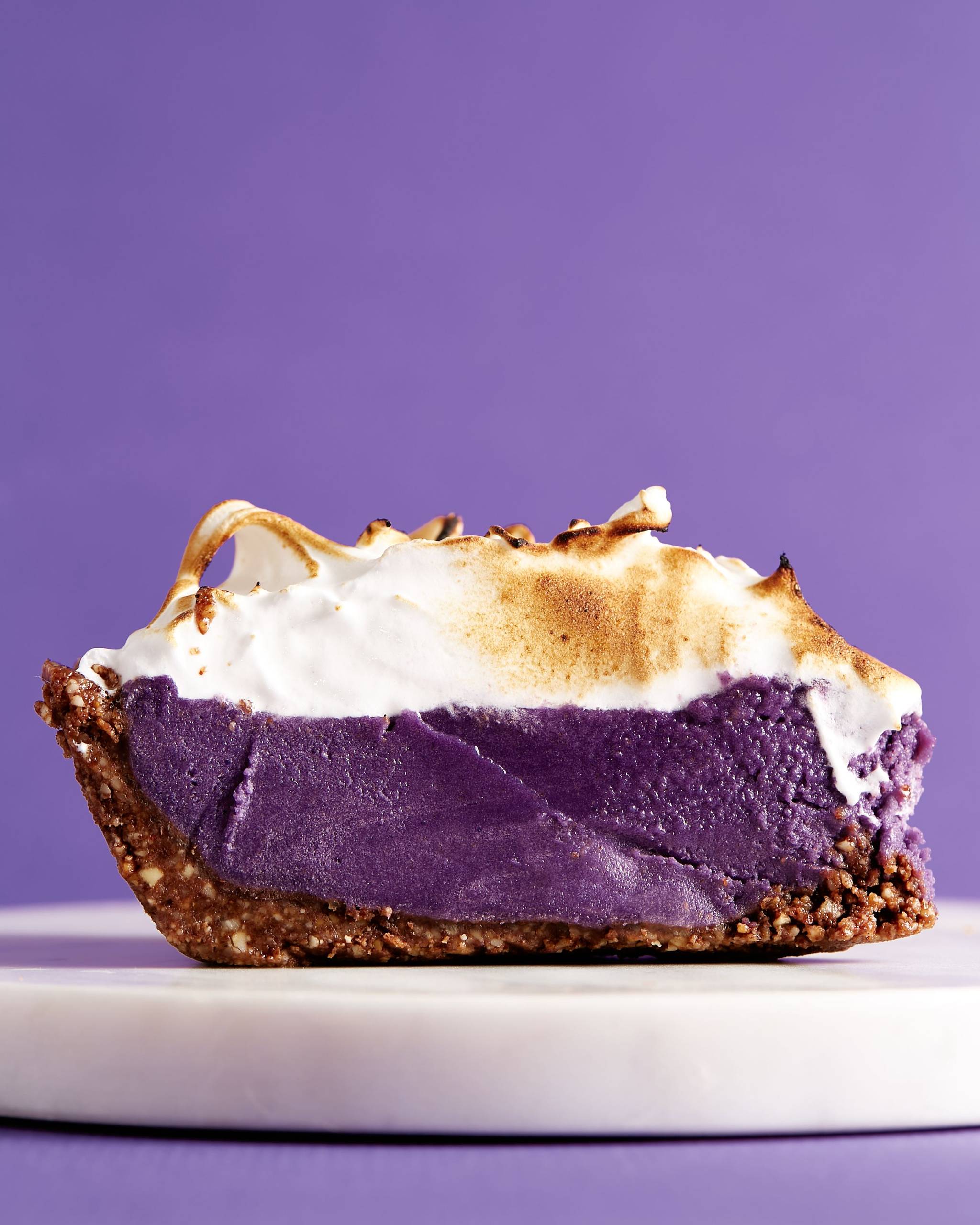 Ube (Purple Sweet Potato) Pie with Spicy Nut Crust