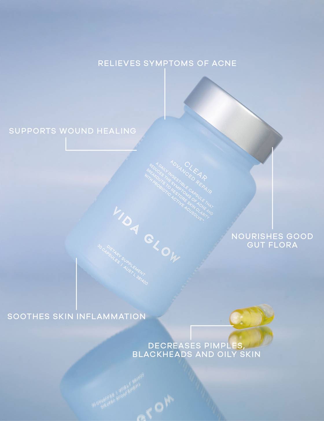 Discover our revolutionary acne supplement Clear