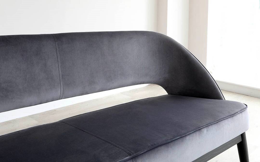 Clover Champagne Velvet Dining Bench by Danetti