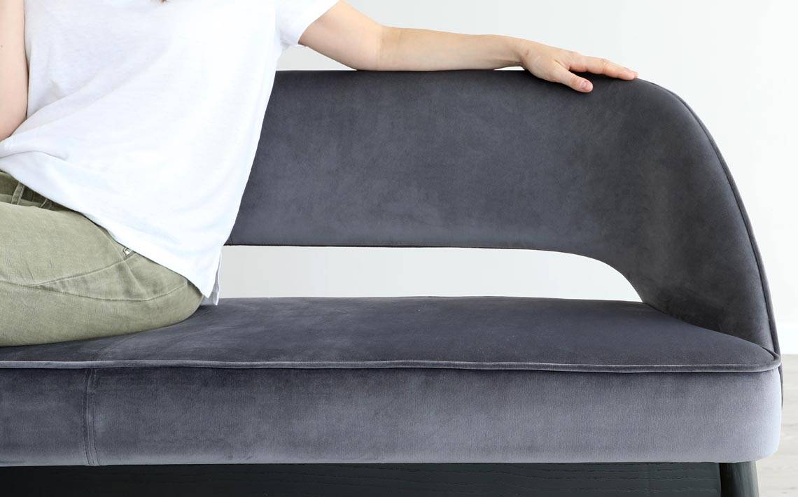 Clover Champagne Velvet Dining Bench by Danetti