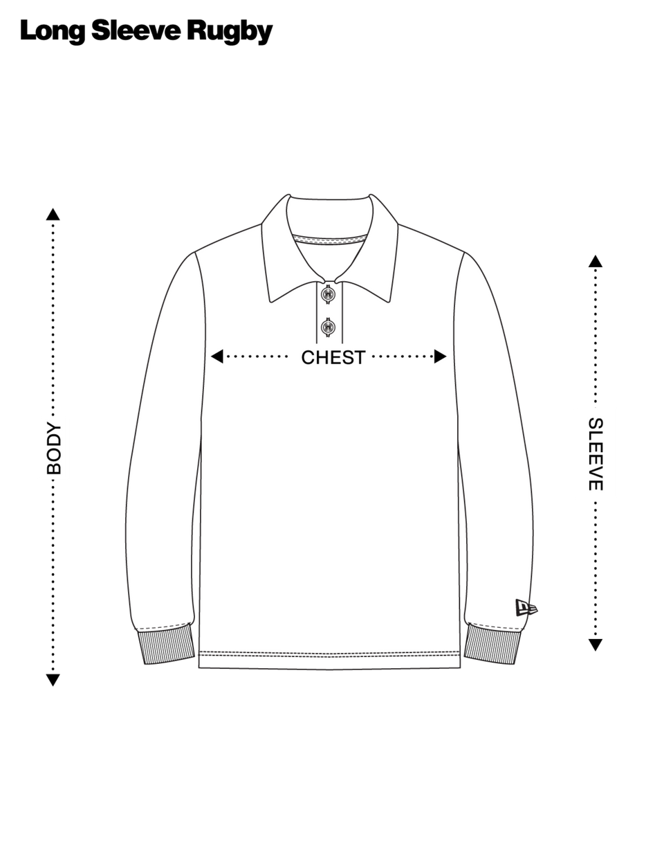 Long Sleeve Rugby T-Shirt Size Guide | New Era Cap Australia