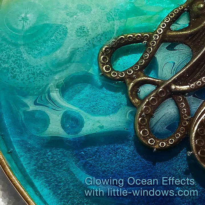 Glowing Ocean Resin Coaster and Casting – Little Windows Brilliant ...