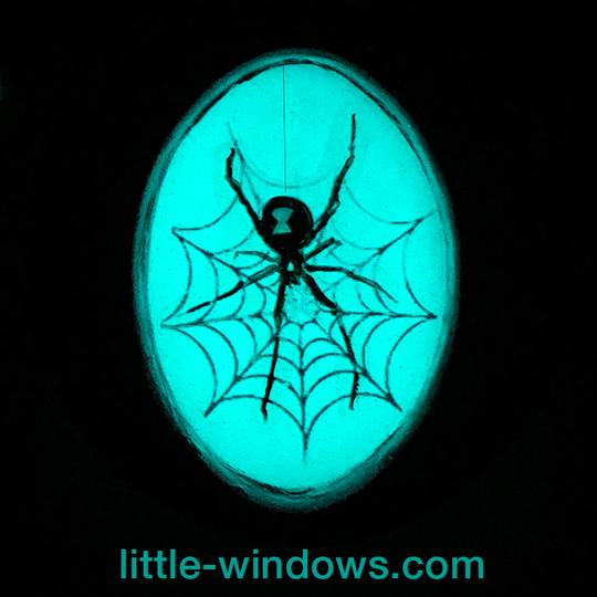 Glow In The Dark Resin Jewelry - Spider in a Bezel – Little Windows ...