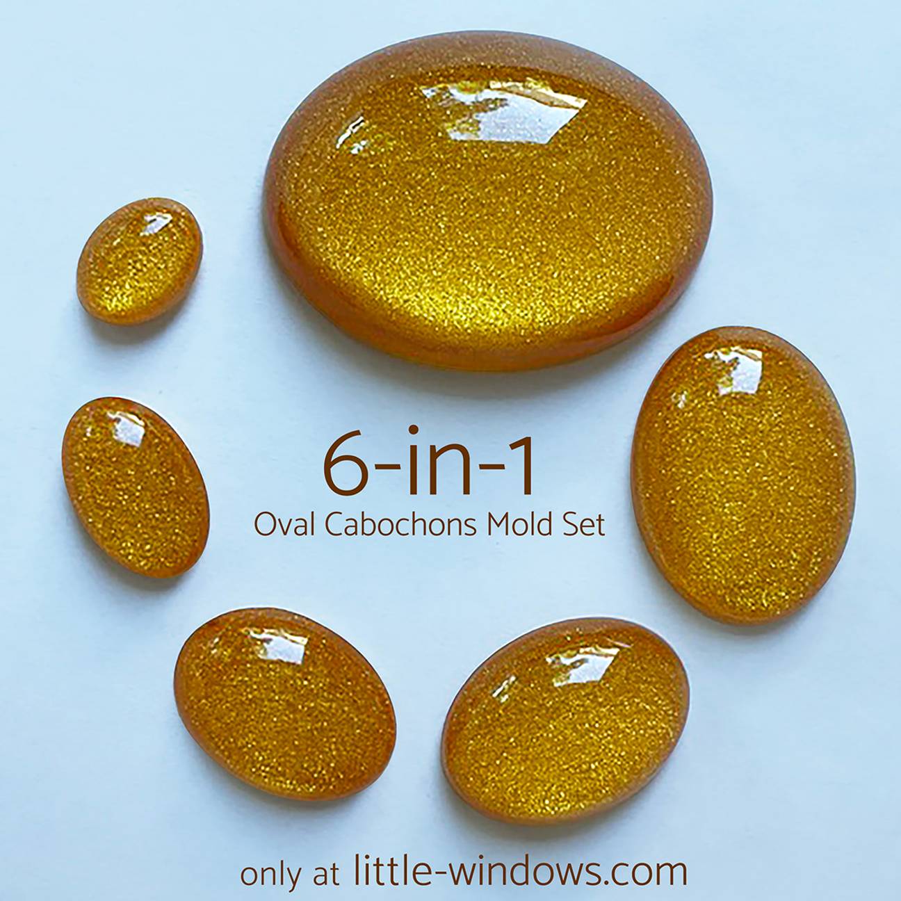 Best Oval Cabochon Molds Ever! 6 sizes for resin, clay, wax, so shiny ...