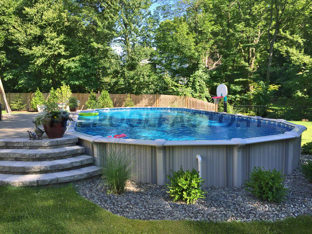 15'x24'x54" Intrepid Oval Pool | Above Ground Pools – The Pool Factory