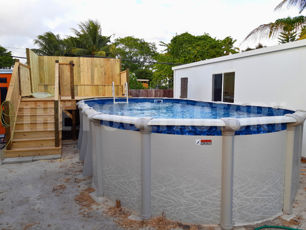 15'x24'x52" Saltwater 5000 Oval Above Ground Pool – The Pool Factory