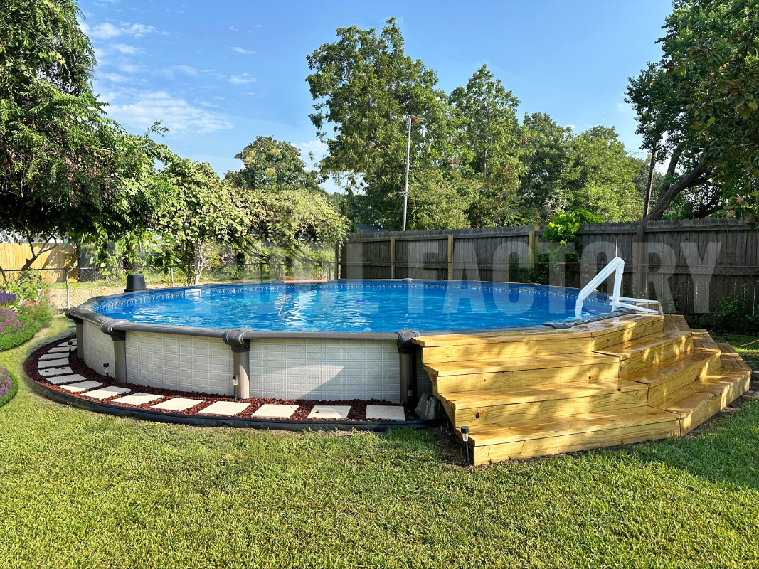 27'x54" Melenia Round Swimming Pool – The Pool Factory