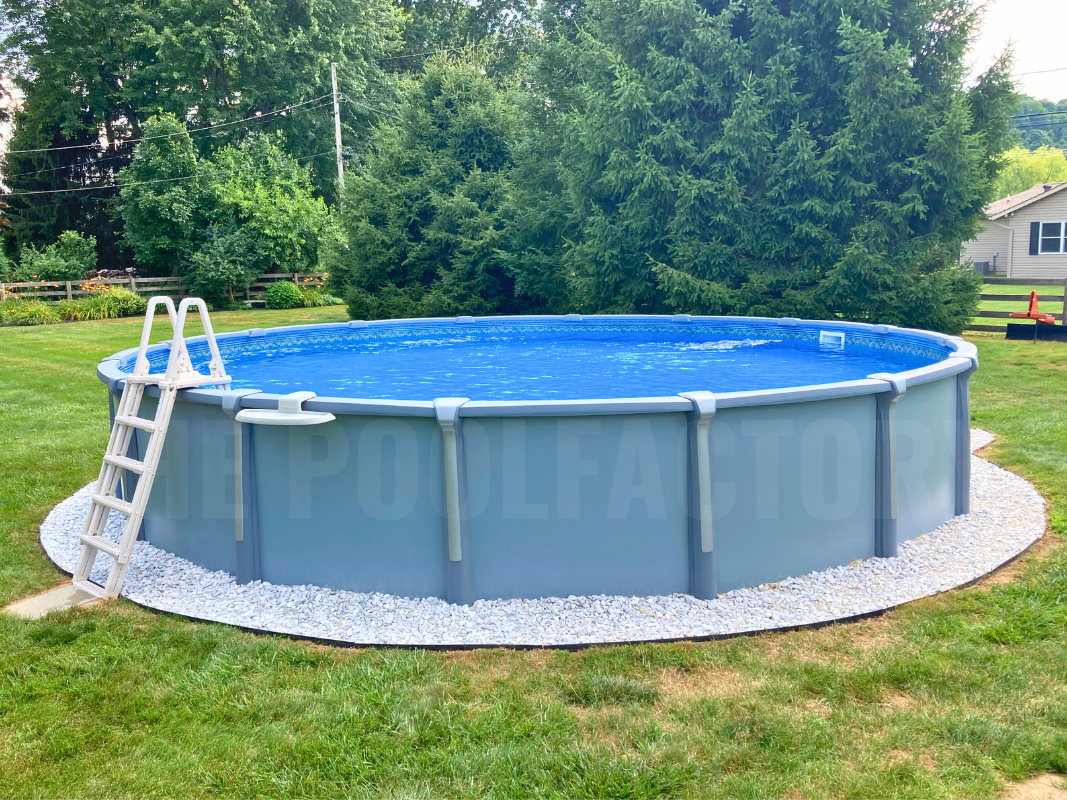 18'X54" Saltwater Aurora Round Pool | Above Ground Pools – The Pool Factory