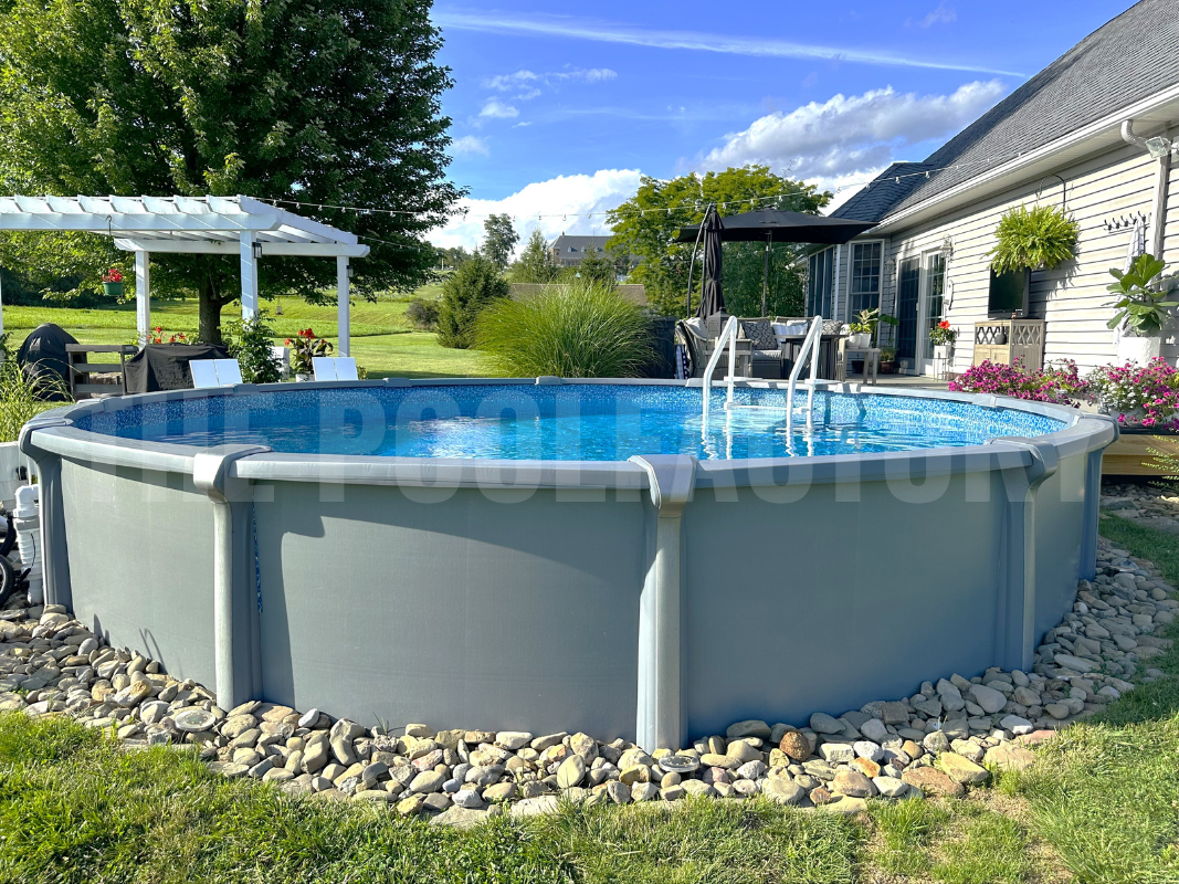 24'X54" Saltwater Aurora Round Pool | Above Ground Pools – The Pool Factory